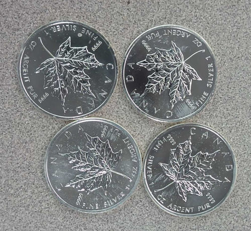 Lot of 4 Canada $5 1 oz. .9999 Silver Maple Leaf (008) | eBay