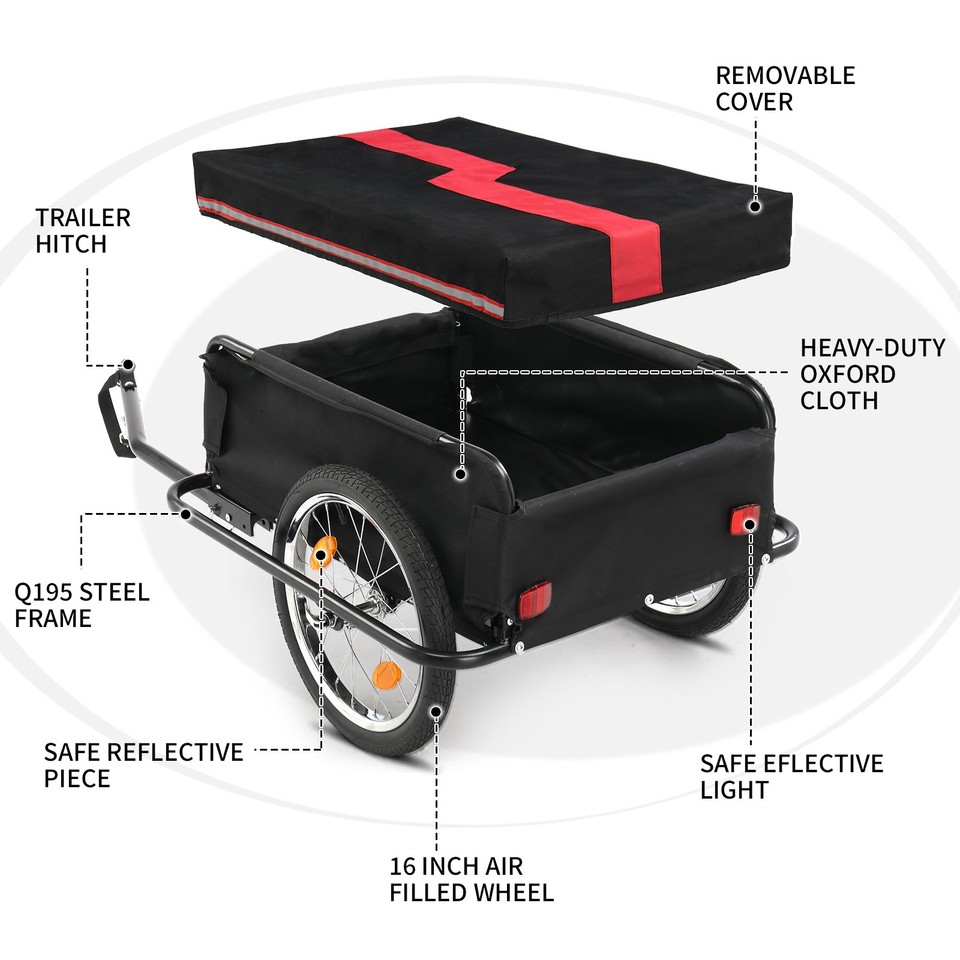 Bike Cargo Trailer Foldable Bicycle Cart Bike Wagon Trailer w ...
