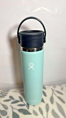 Hydro Flask 20 oz Wide Mouth Bottle Aqua Blue Insulated Stainless Steel ...