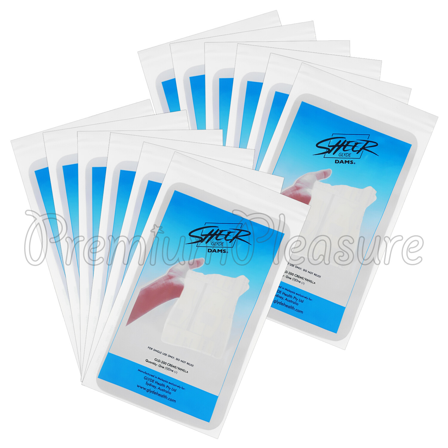 Sheer Glyde Dams Creme Vanilla flavored Dental Silky thin latex sheets ...