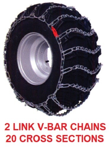 SET OF 2 ATV UTV 2 LINK TIRE SNOW V CHAINS fits sizes 27x9-12 27x10-12 ...