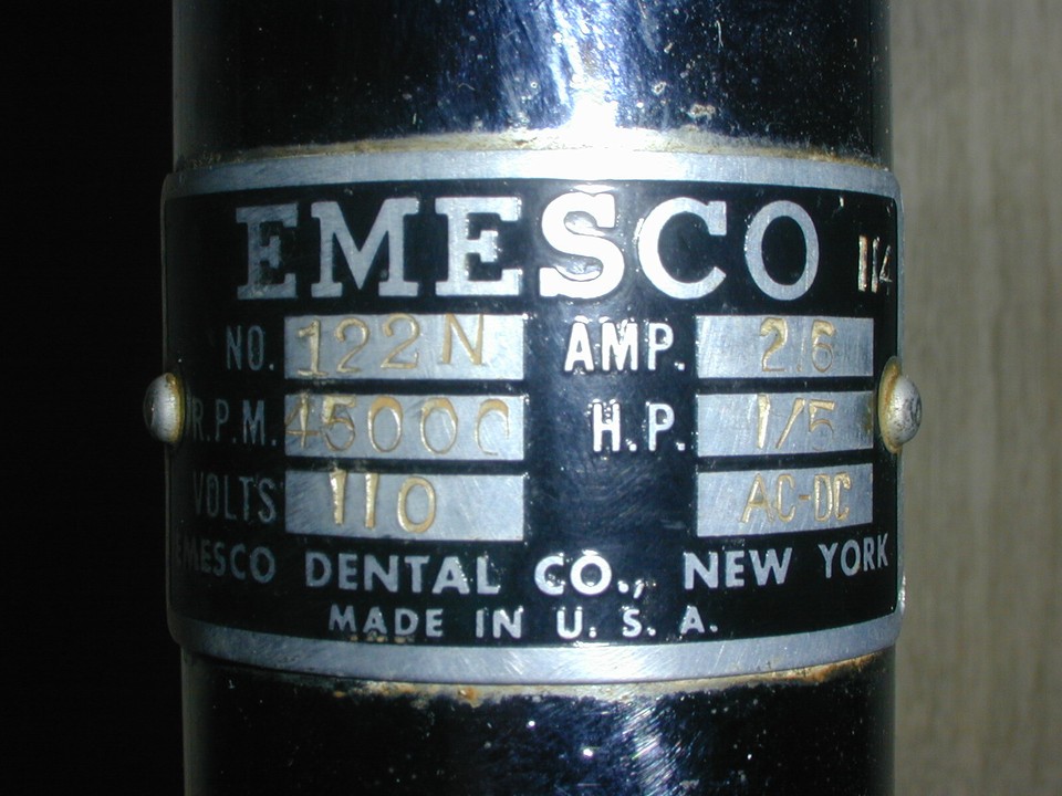 Emesco Belt Driven Dental Lab Engine on Mobile Base Complete Handpiece ...