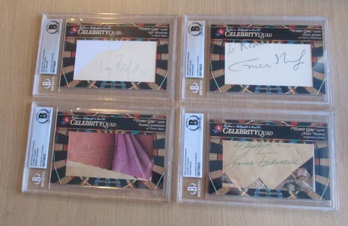 Historic Celebrity QUAD cut autograph 4-card theme FUNNY GIRL Barbra ...