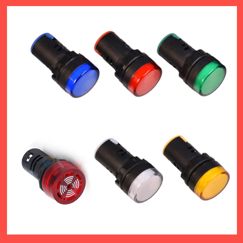 22mm LED Pilot Light Panel Indicator Signal Warning Lamp AC DC 12V 24V ...