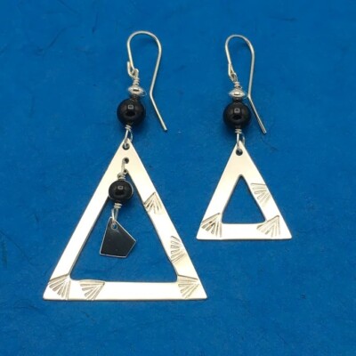 Sterling Silver Triangle Cut Out Earrings / Handcrafted by Sassi LaMuth ...