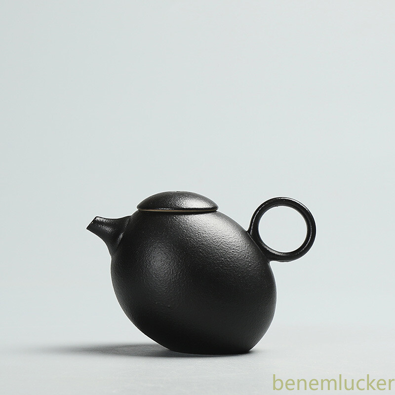 Black Pottery Teapots Hand Made Vintage Ceramic Tea Pot Chinese Tea Set ...