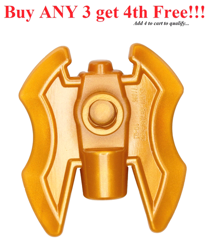☀️NEW! Lego Pearl Gold Weapon Axe Head Double Bar Holder 2 Hollow Studs ...