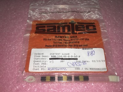 (3 PIECE LOT) RSM-116-02-S-D-LC-P, SAMTEC, .050" X .100" SMD Micro ...
