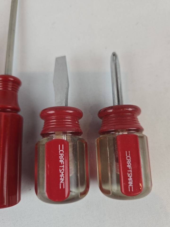 5 pc lot Vintage Craftsman Phillips & Flat Head Screwdrivers Set USA ...
