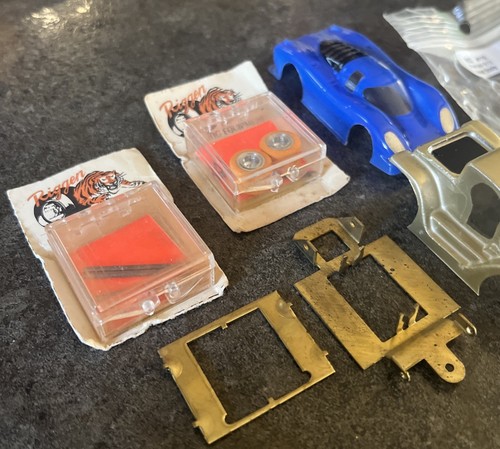 NOS Original “RIGGEN” (3) Bodies/chassis/ Orig. Rear Alum. Wheels….. HO ...