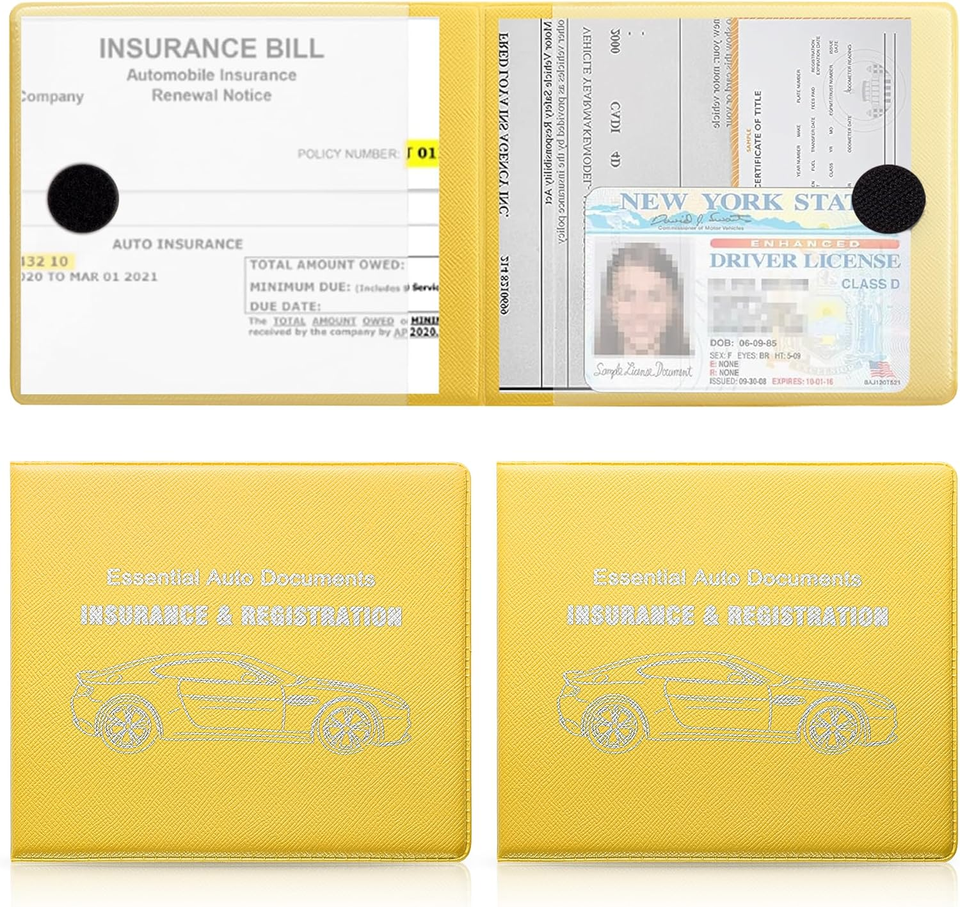 Car Registration & Insurance Card Holder, 2-Pack - White, Waterproof, 4 ...