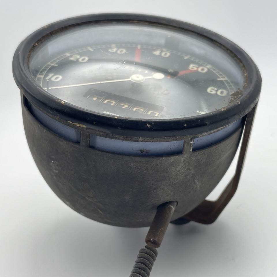 British JAEGER 80mph Speedometer Mileage Pre-War Black Metal & Mounting ...