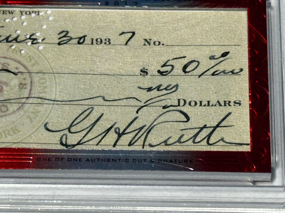 Babe Ruth Charlie Root 2017 Leaf Executive Collection 1/1 Cut Auto PSA ...