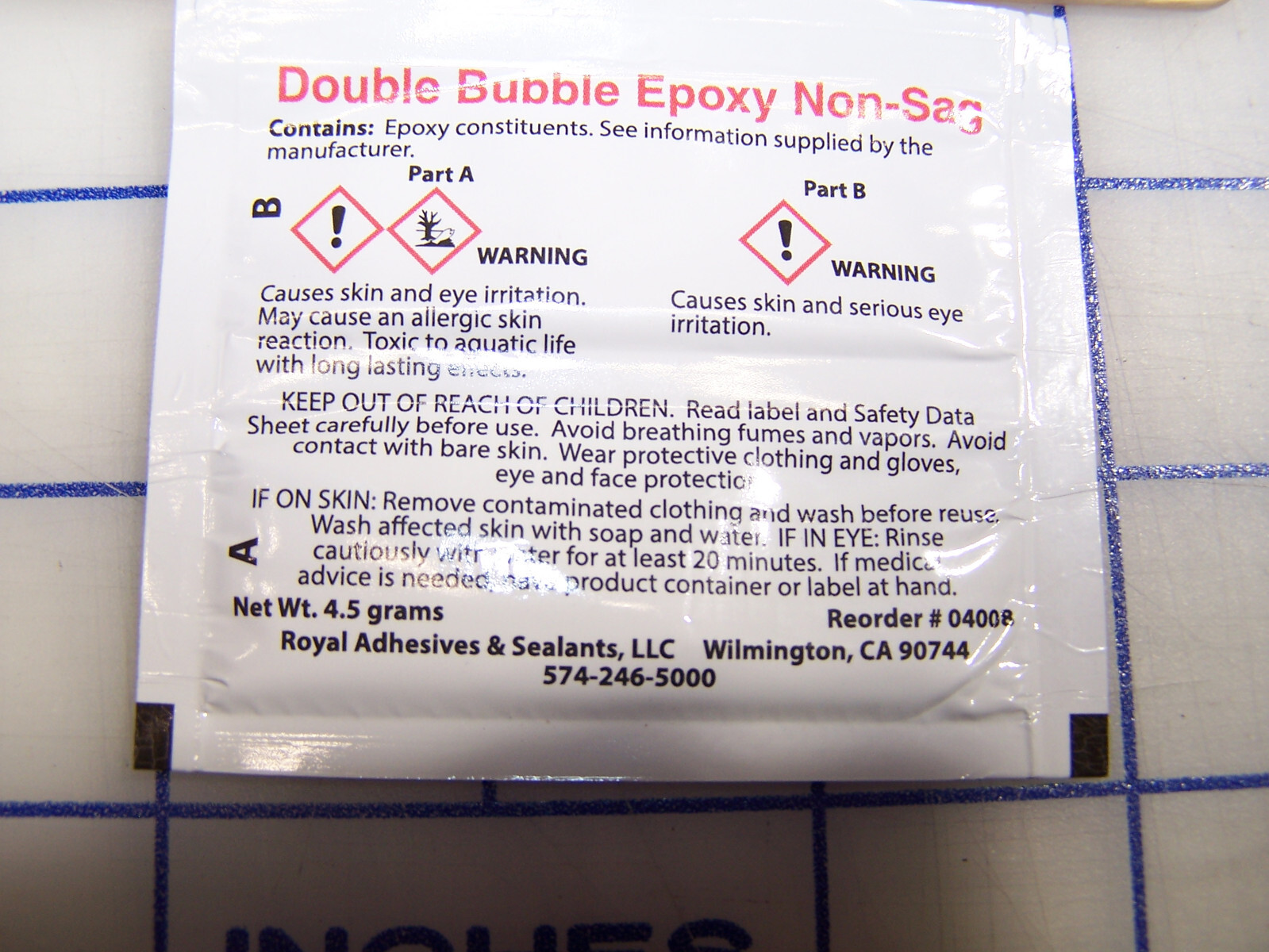 Epoxy Red 2 Non Sag 3.5g Double Bubble 04008 Fast Set Packet 10 Packs ...