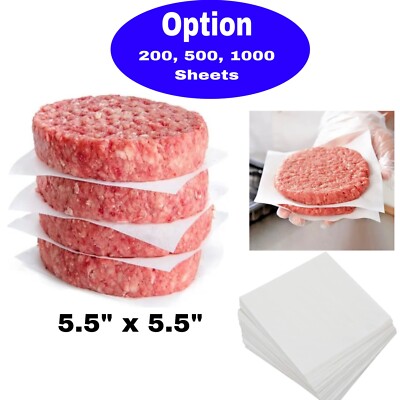 Square Parchment Patty Paper Non-stick Waxed Hamburger Sheets 5.5" x 5. ...