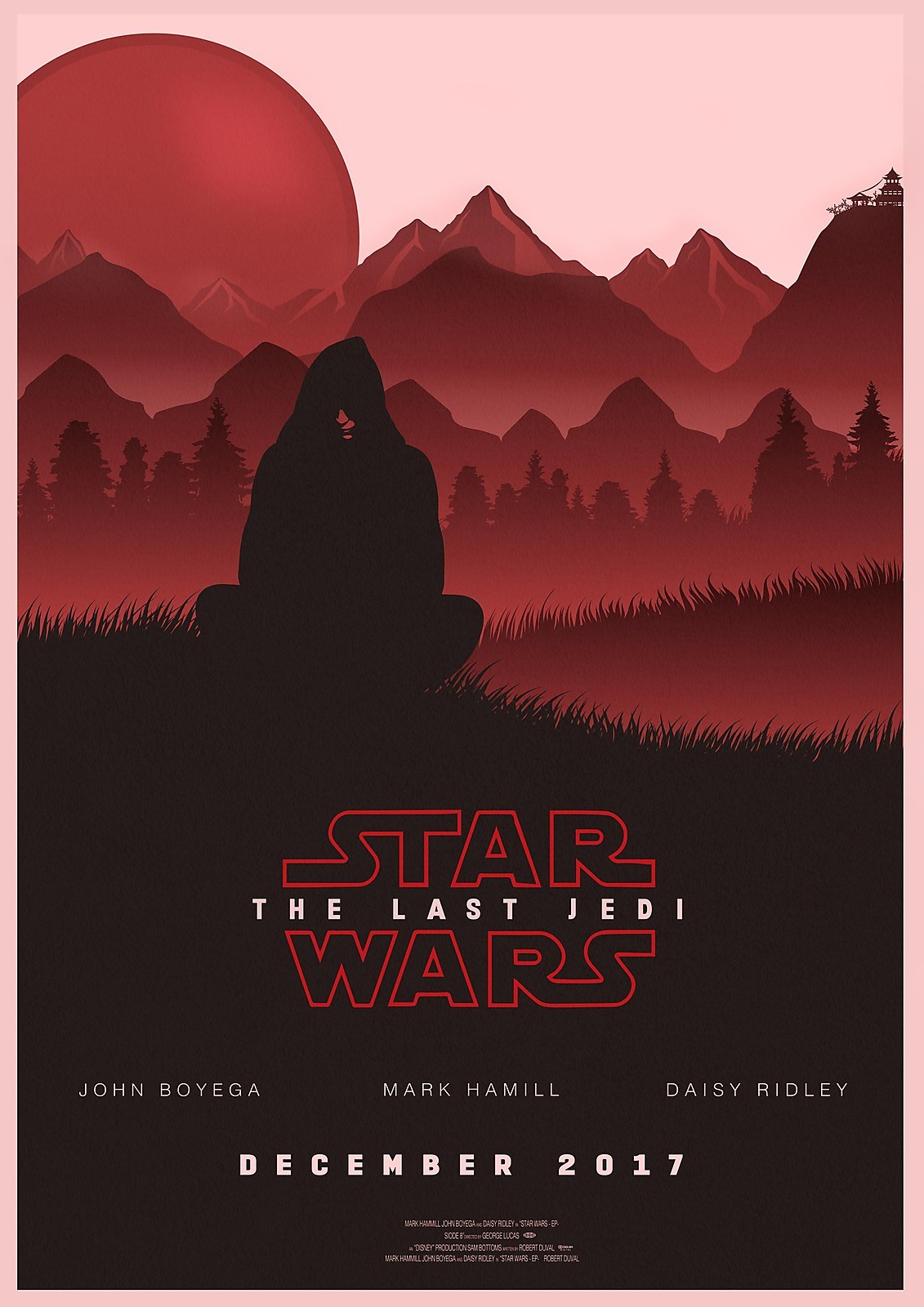 STAR WARS THE LAST JEDI TEASER POSTER DAISY RIDLEY REY MARK HAMILL JOHN ...