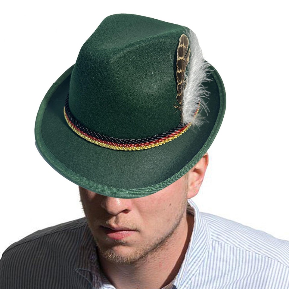 Alpine Hats with Feather Soft Oktoberfest German Hats for Adults ...