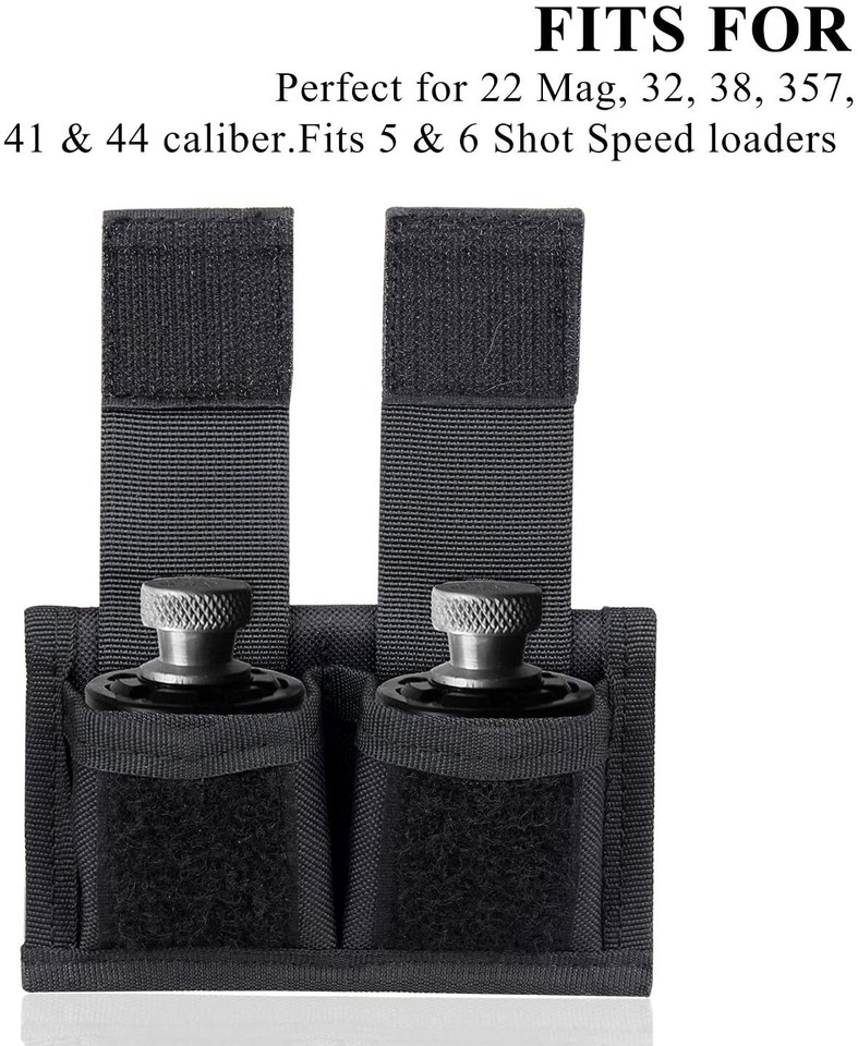 Tactical Revolver Double Speed Loader Belt Ammo Pouch for 22 32 38 357 ...