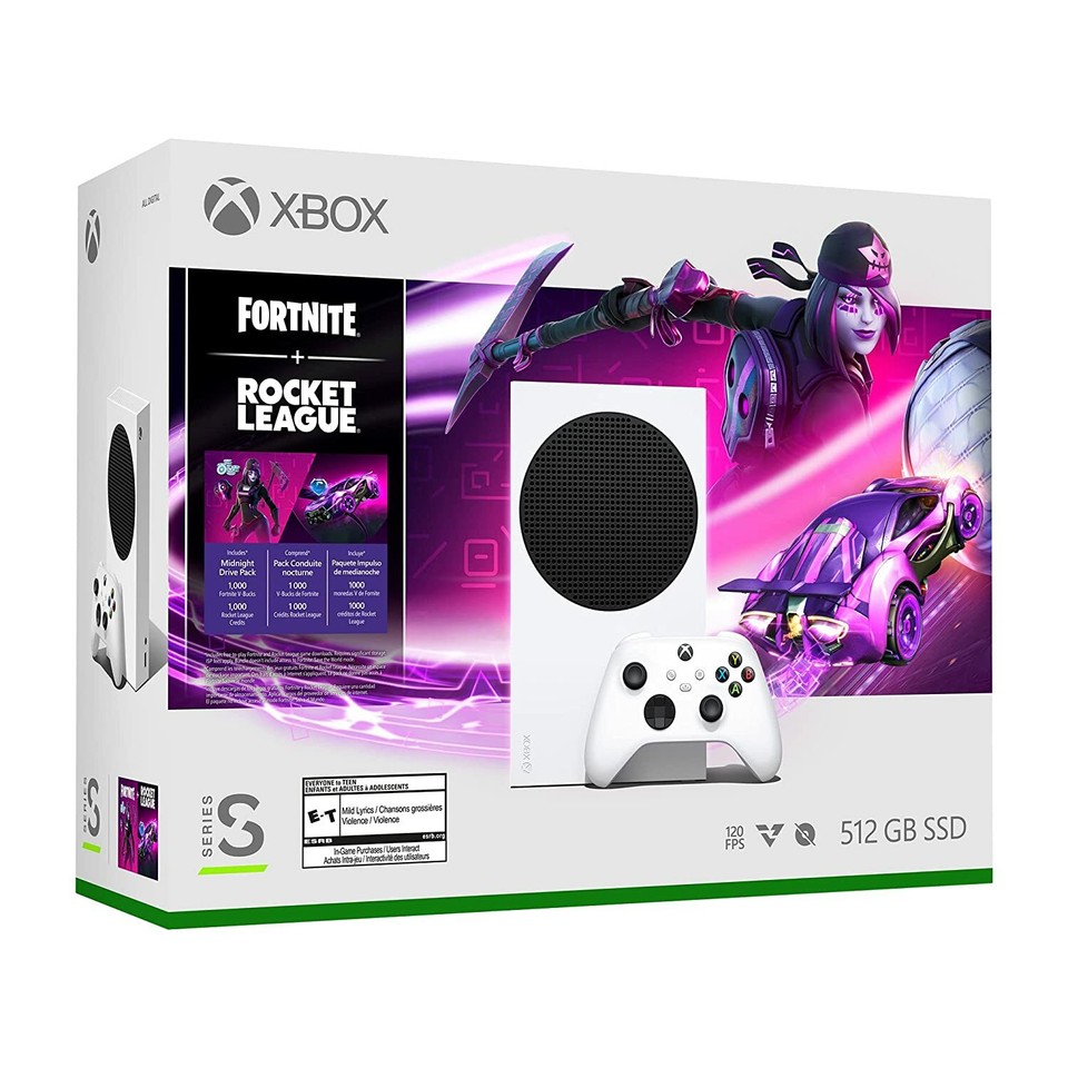 Xbox Series S Fortnite & Rocket League Console Midnight Drive Pack Dark ...