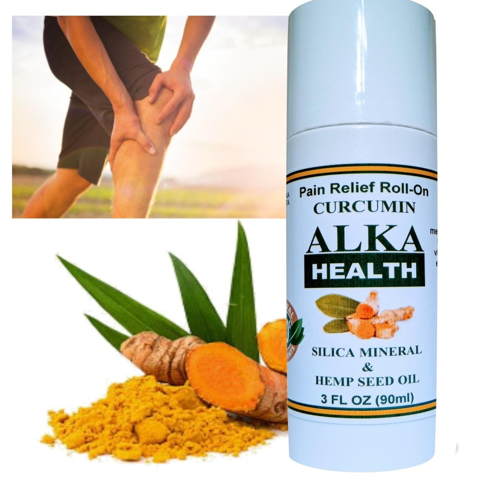 Muscle Pain ALKA HEALTH ROLL-ON Curcumin Turmeric Silica Arnica Menthol ...
