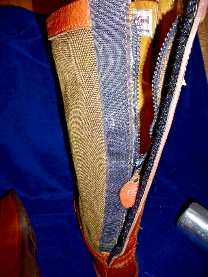 CHIPPEWA BULLHIDE & VIPER CLOTH SNAKE& BOOTS SIZE MENS SIZE 9 1/2d MAKE ...