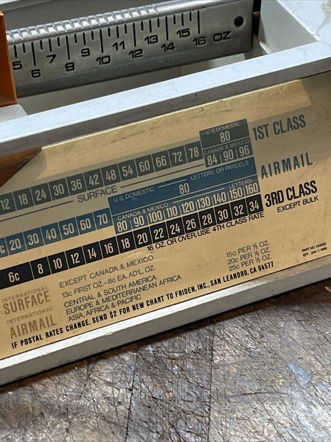 SINGER FRIDEN 9300 SCALE 16 OZ BALANCE 1968 VTG USPS STAMP METER 1ST ...