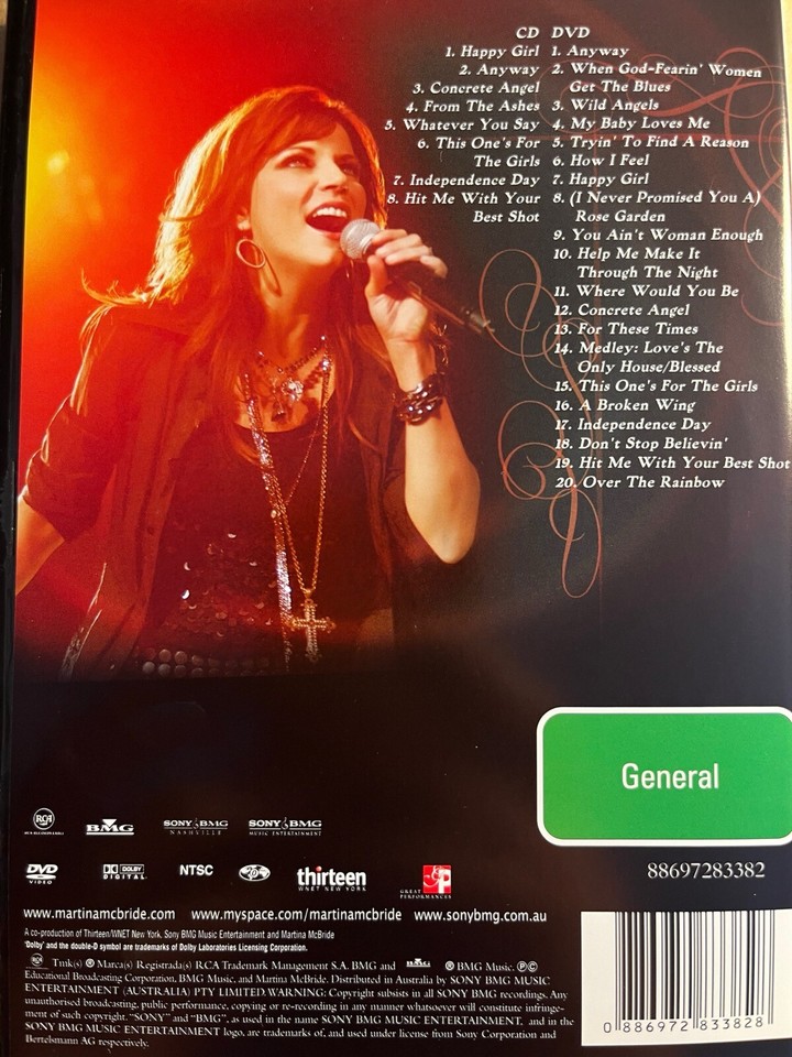 MARTINA McBRIDE - Live In Concert DVD + CD Set AS NEW! | eBay