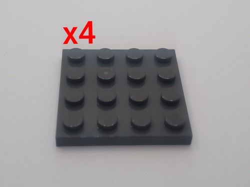 Bulk Lego Part x4 - 4x4 Plate Dark Grey - 3031 *L011* | eBay