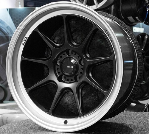 KONIG COUNTERGRAM WHEEL 15X8" 4X100 +25MM OFFSET MATTE BLACK MATTE ...