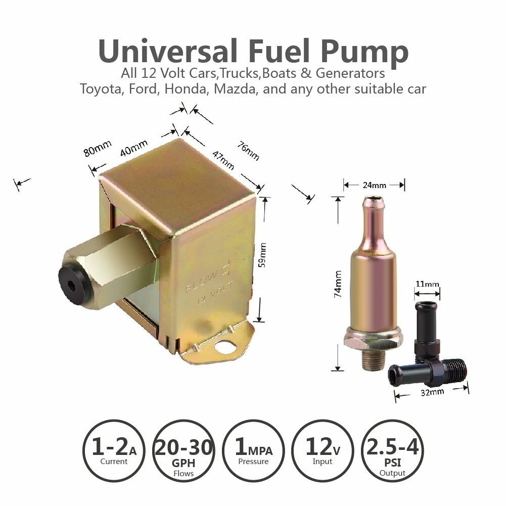 New Low Pressure Electric Micro Fuel Pump Petrol Diesel 2.5-4PSI 30GPH ...