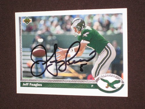 SUPER BOWL CHAMPION JEFF FEAGLES AUTOGRAPHED EAGLES CARD W/COA FREE ...