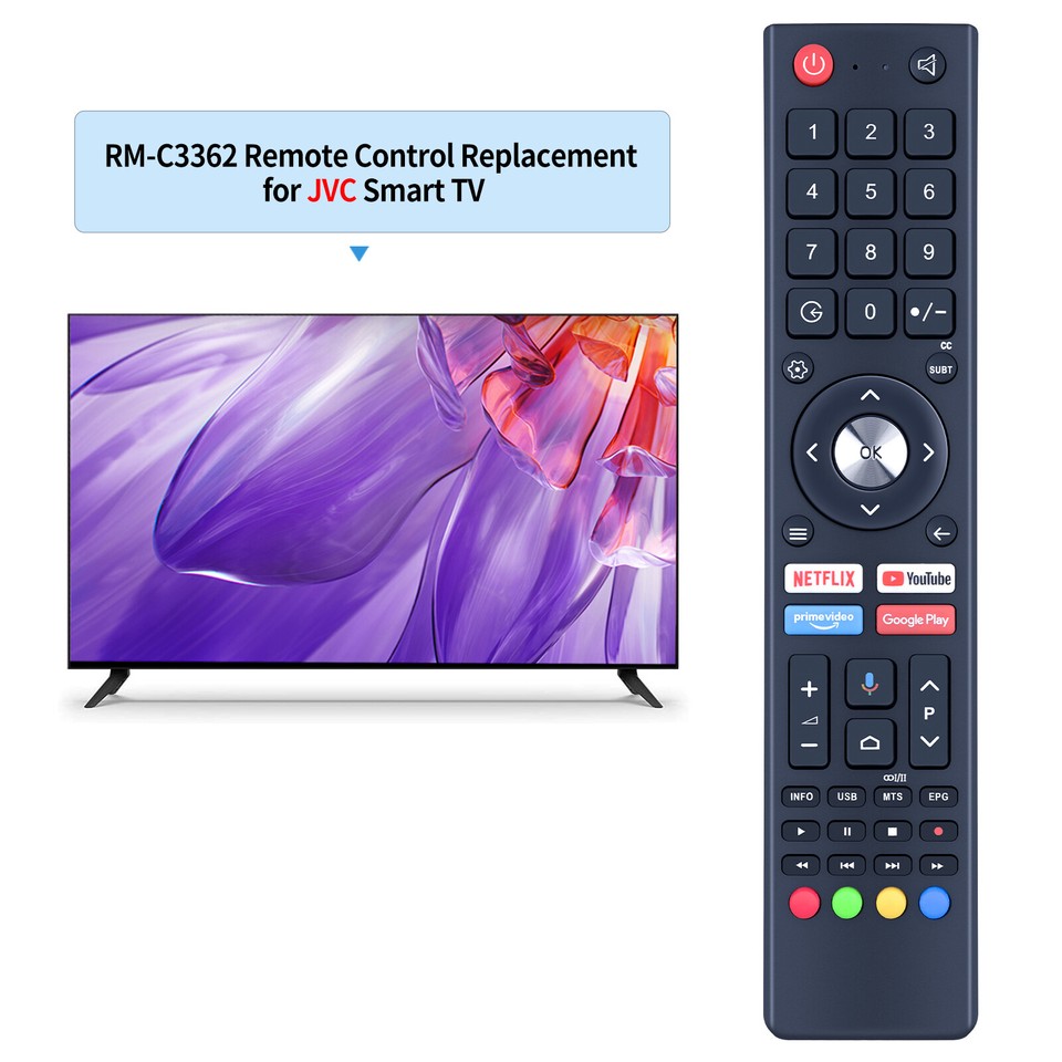 New RM-C3362 RM-C3367 Voice Remote Control For JVC Smart HDTV Android ...