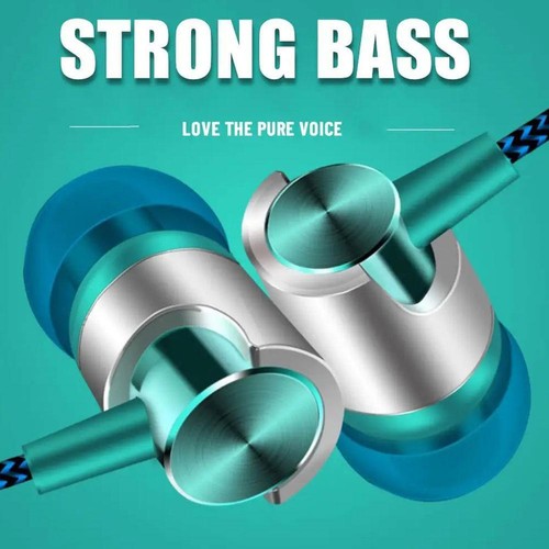 Braided Headphones Earphones Wired Earbuds 3.5mm Jack Headphones US ...