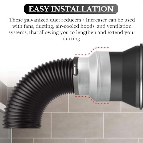 5" X 4" Duct Reducer & Increaser non-crimped single wall galvanized ...