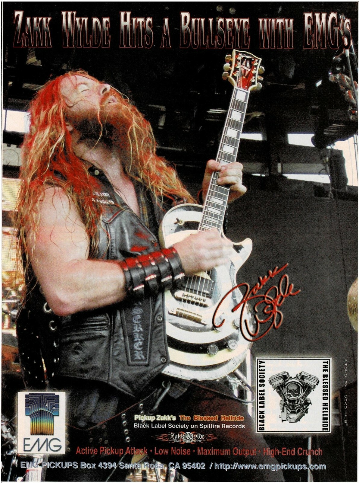 EMG PICKUPS - ZAKK WYLDE of BLACK LABEL SOCIETY - 2003 Print ...
