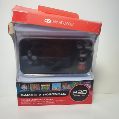 GAMER V PORTABLE My Arcade Portable Gaming System 220 Built-In Games ...