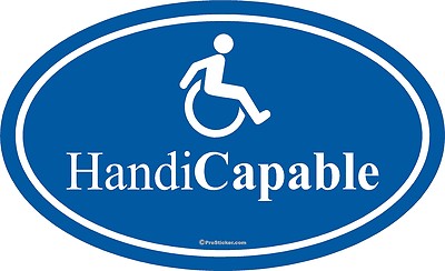 1 - 3"x 5" Handicapable Handicapped Independence Decal Sticker Oval ...