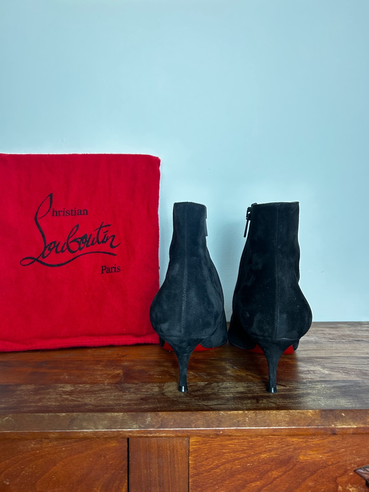 Christian Louboutin - Black Suede So Kate 55mm Ankle Bootie - size EU ...