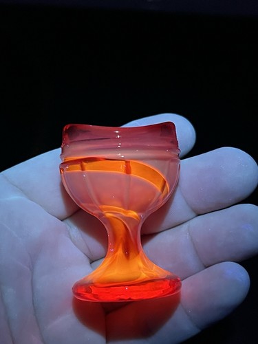 Red And White Marble Slag Eye Wash Cup UV Reactive Rosso Glass ...