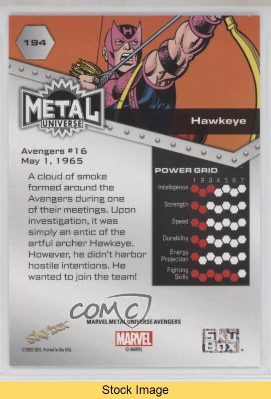 2024 Skybox Marvel Metal Universe Avengers High Series Spectrum Hawkeye READ 6kv | eBay