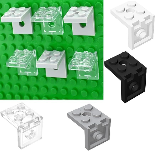 Display Stand for Mini Figure, 50 Piece Classic Gray Bracket Plate Bulk ...