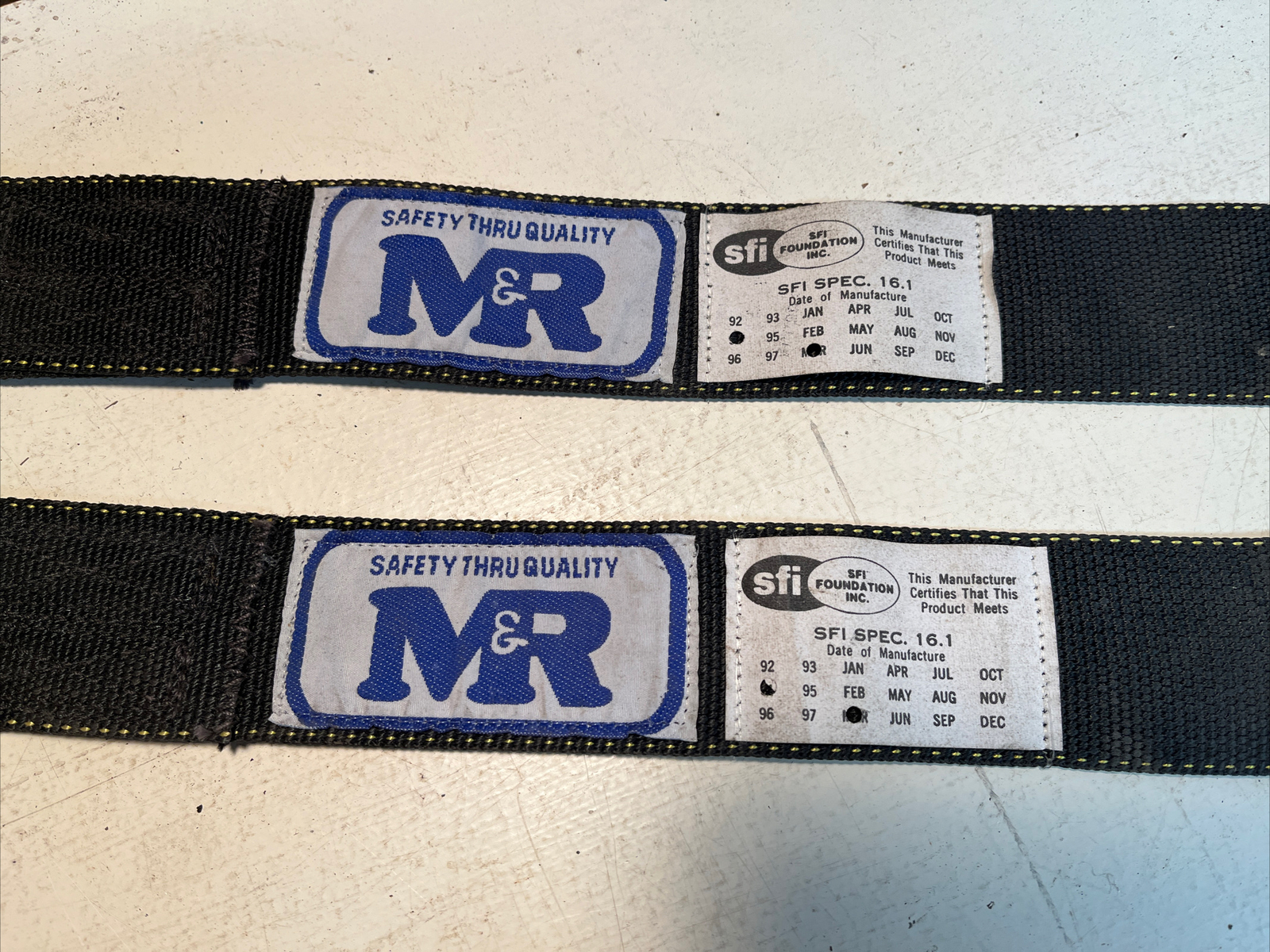 Vintage M&R SFI Safety Racing Seat Belt Black Latch 2 Belts 1993 ...