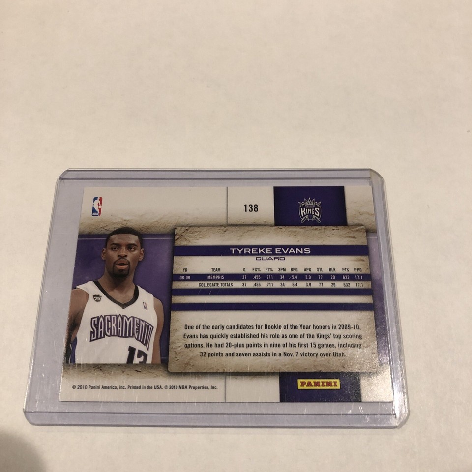 2010 panini studio Rookie Tyreke Evans card 138 | eBay