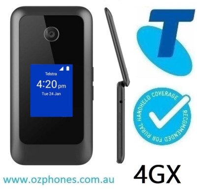 TELSTRA ZTE Flip VoLTE 4 4G 4GX SENIORS Big Buttons Rural Blue Tick ...