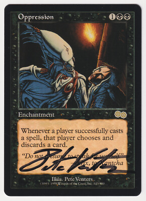 Signed Oppression Proof LP Urza's Saga Artist Pete Venters 1998 MTG ...