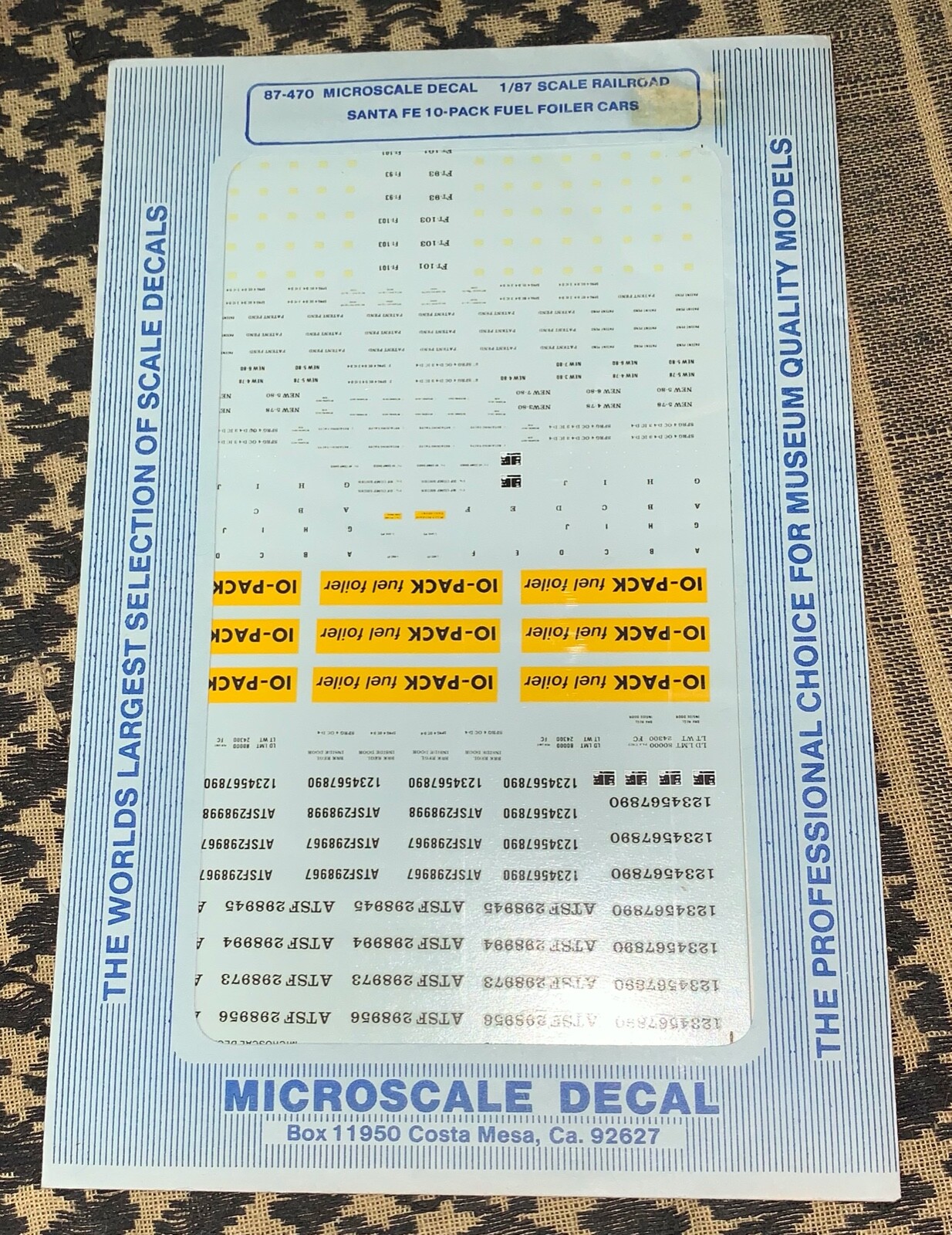 Microscale 87-470 HO Santa FE 10-pack Fuel Foiler Cars Decals for sale ...