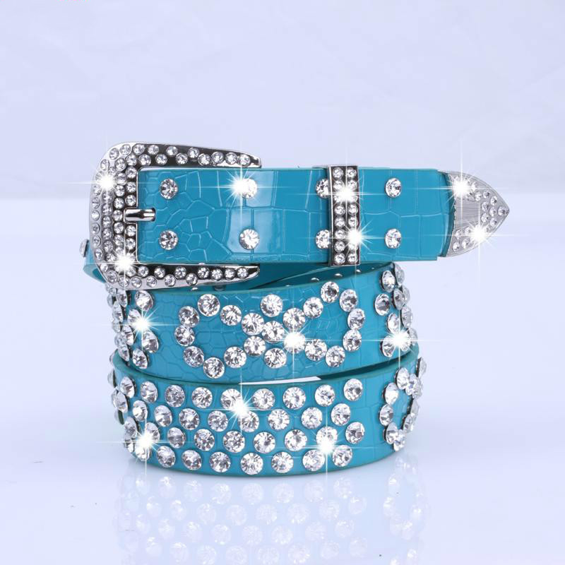 Shiny Rhinestone Crystal Studded Belt Women Western Bling Waistband ...