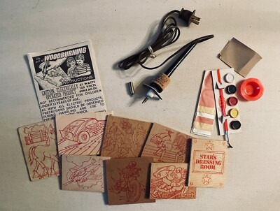 Vintage ATF Toys WOOD BURNING KIT + 2 Tips, 8 Plaques, Paints & Foil ...