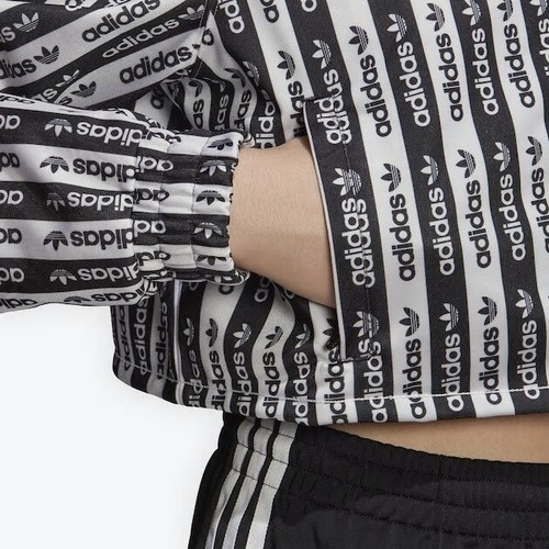 Adidas Womens Originals Full Zip Track Top FM2489 Black and White-Sizes ...