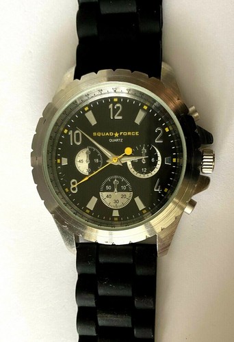 Squad Force Quartz Atlas For Men 6P36 Watch Silver Tone Black Strap ...
